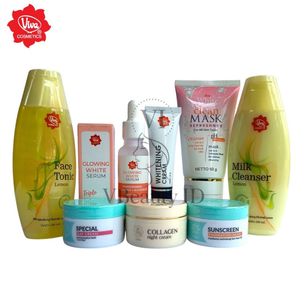 Jual Paket Viva Skincare Glowing Anti Flek Hitam | Jerawat Berminyak ...