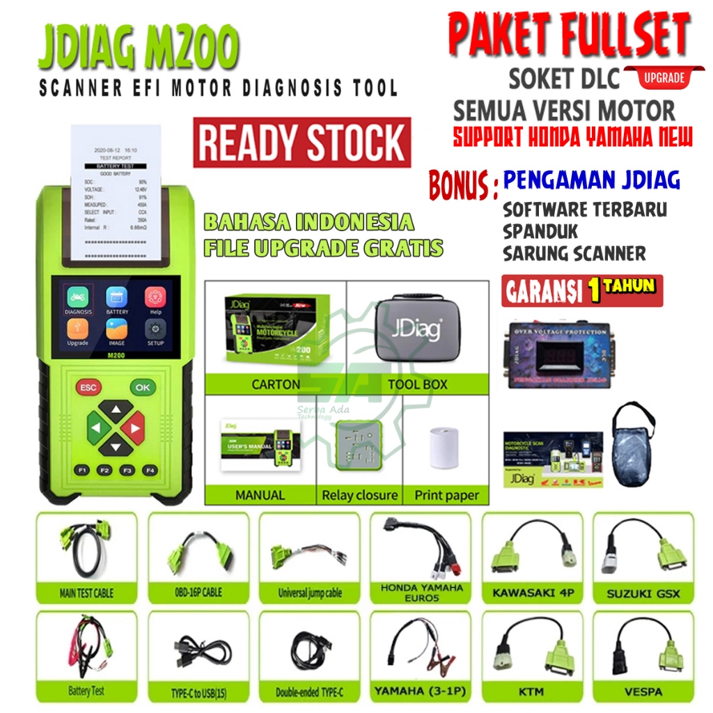 Jual Scanner JDIAG M200 OBDII ECU CO Motor Injeksi M-200 OBD2 M 200 ...