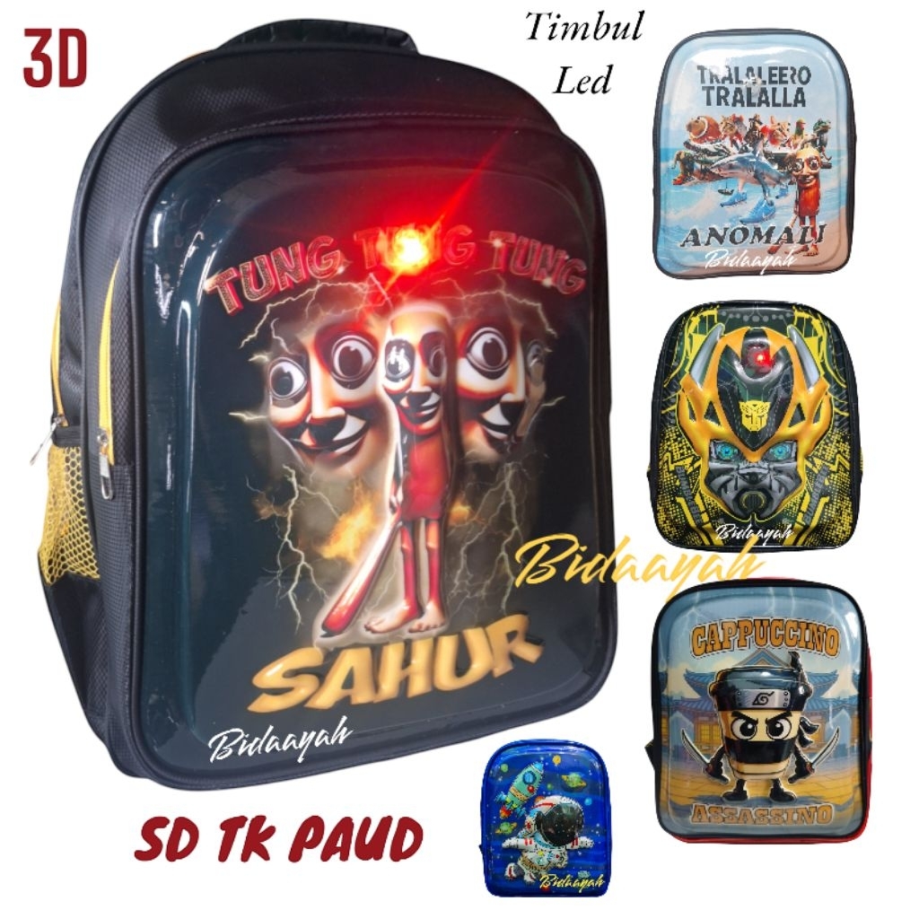 Jual Bidaayah / TUNG TUNG TUNG ANOMALI TAS SEKOLAH ANAK 3D EMBOS LED TIMBUL ANAK LAKI LAKI ...