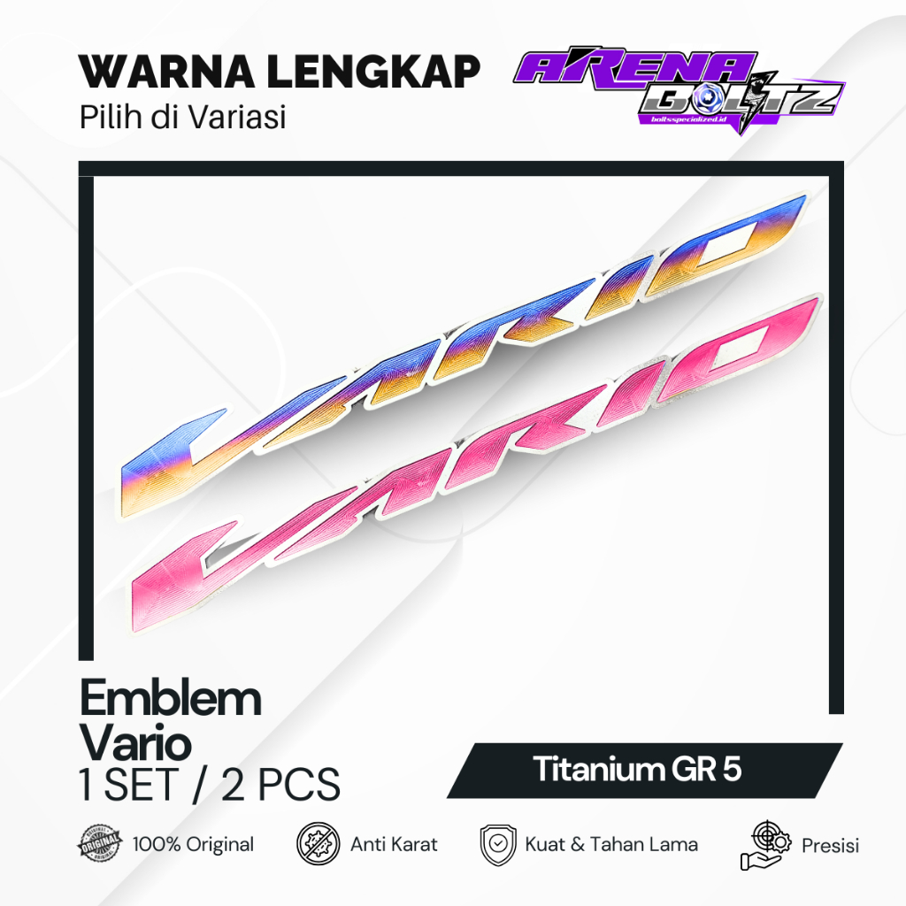 Jual Emblem Body Vario Titanium GR5 1 Set / 2 Pcs Original | Shopee ...
