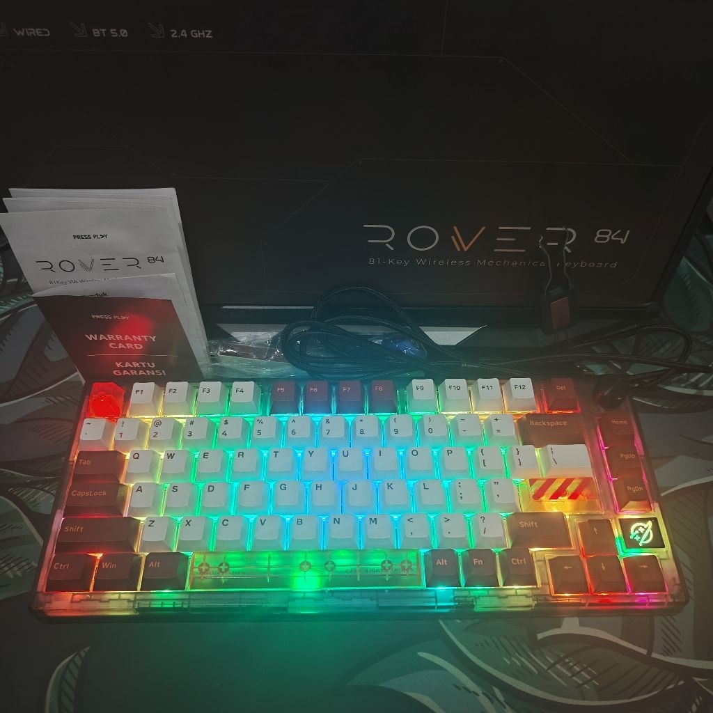 Jual ROVER84 V4 75% Wireless Mechanical Keyboard by Press Play - Smoky ...