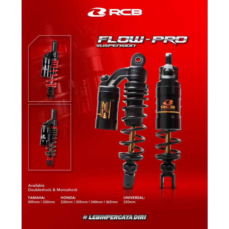 Jual Shockbreaker Belakang RCB Flow Pro Flow S 330 MM Vario 125 150 Beat Scoopy Genio shock ...