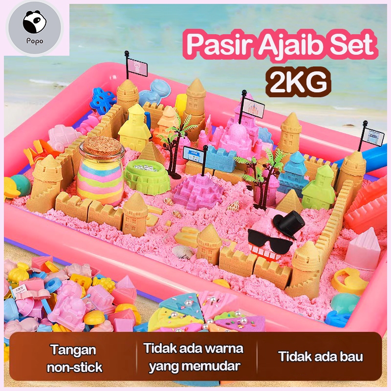 Jual Mainan Anak Pasir Ajaib 2KG DIY Tanah Liat Plastisin Magic Sand ...