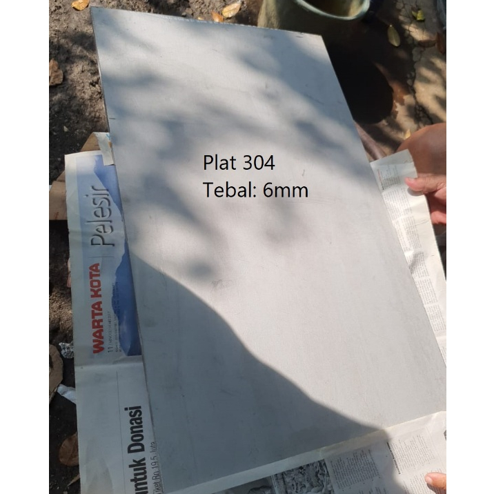 Jual Plat stainless steel 6mm, SUS 304 | Tebal 0.6cm | bisa CUSTOM ...