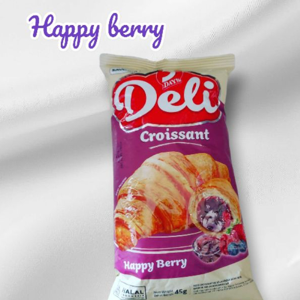 Jual Deli croissant milky happy berry 45 gr 5 DAYS Kroisan Roti Puff ...