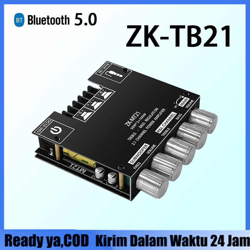 Jual ZK-TB21 Ori TPA3116D2 Bluetooth 5.0 Penguat Subwoofer Papan 200W 2.1 Channel Power ...