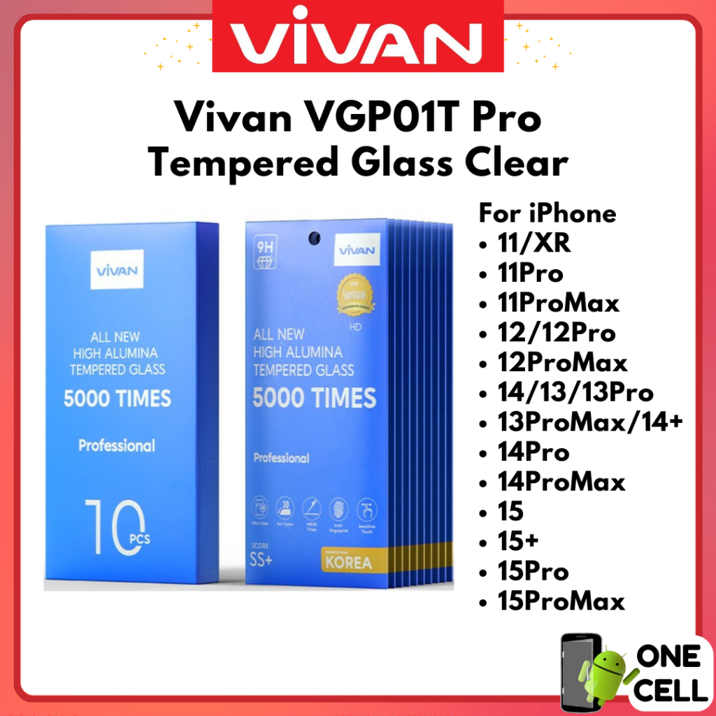 Jual Vivan Tempered Glass HD iPhone 11 12 13 14 15 Pro Max Plus ...