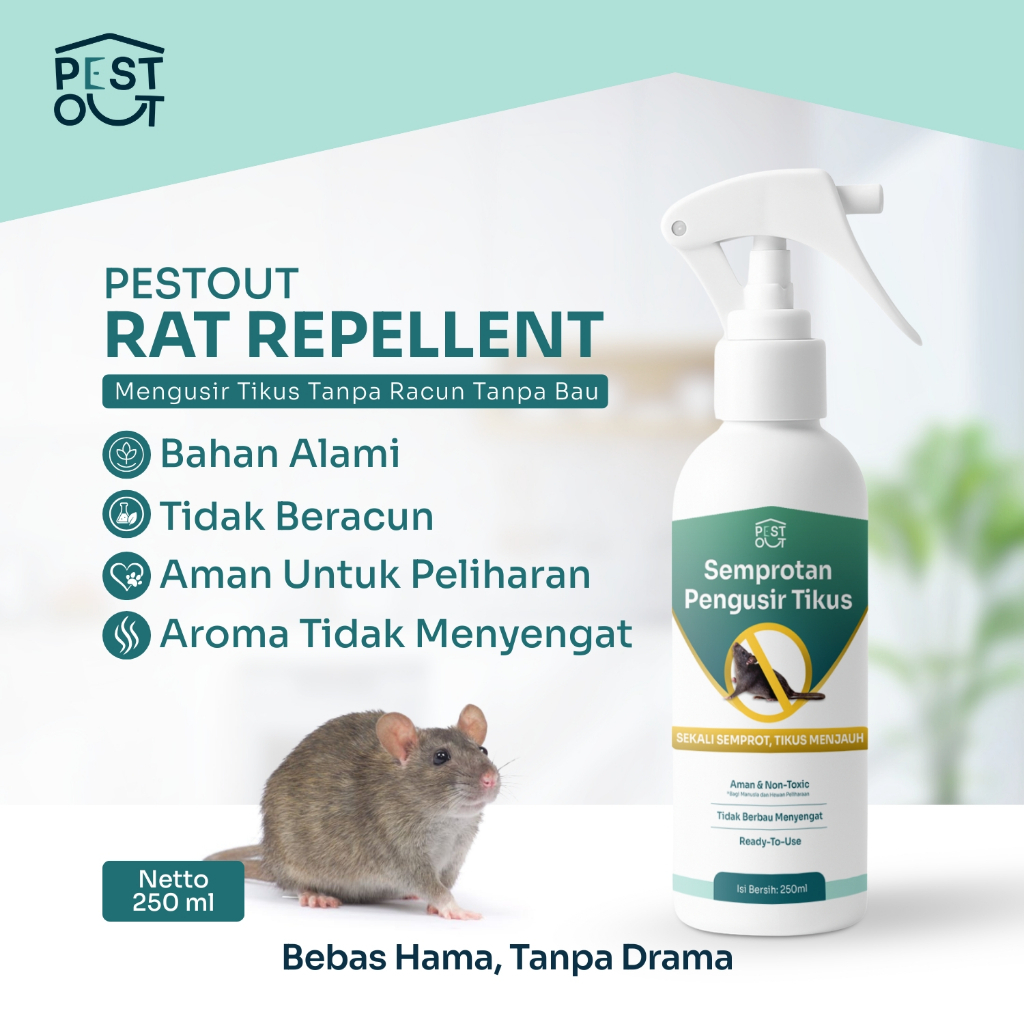 Jual Pest Out Rat Repellent Spray Pengusir Tikus 250ML Semprotan Anti ...
