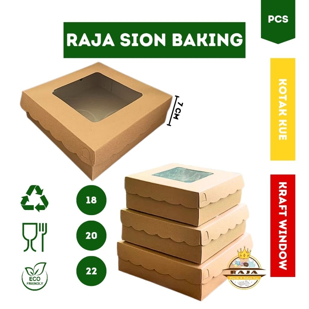 Jual Dus Kue / Kotak Kue KRAFT Window 18x18 20x20 22x22 ( PCS ...