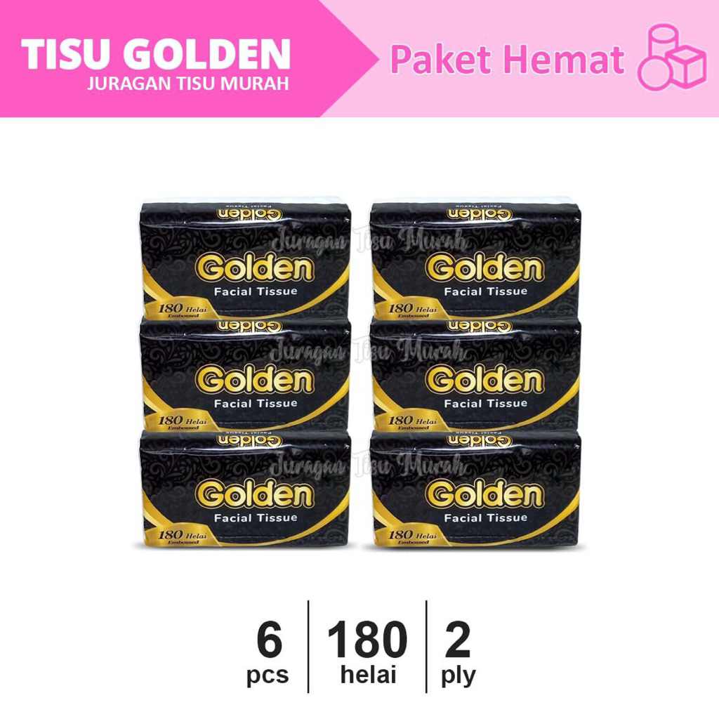 Jual Tissue Golden 180 helai paket 6 pcs | Shopee Indonesia