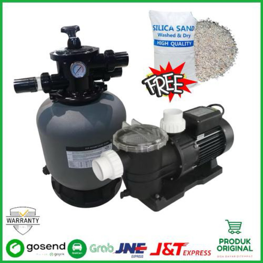 Jual Mesin Pompa Air Kolam Renang 1HP + Sand Filter 16" Paket Kolam ...
