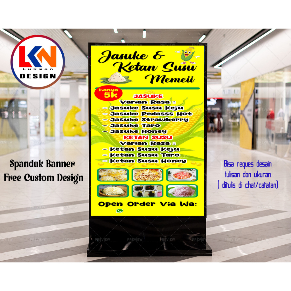 Jual cetak spanduk banner jasuke dan ketan susu memei | Shopee Indonesia