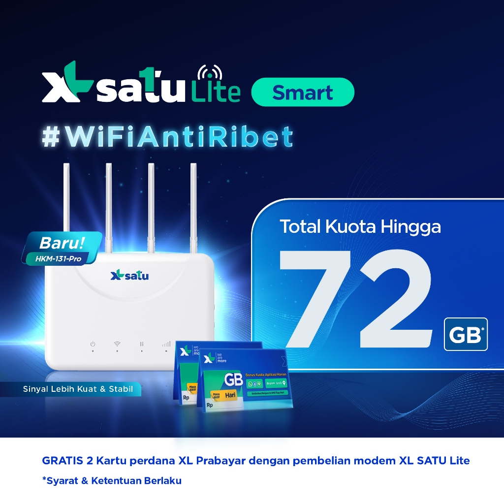Jual XL SATU Lite Smart - Total Kuota Hingga 72 GB (Internet Rumah ...