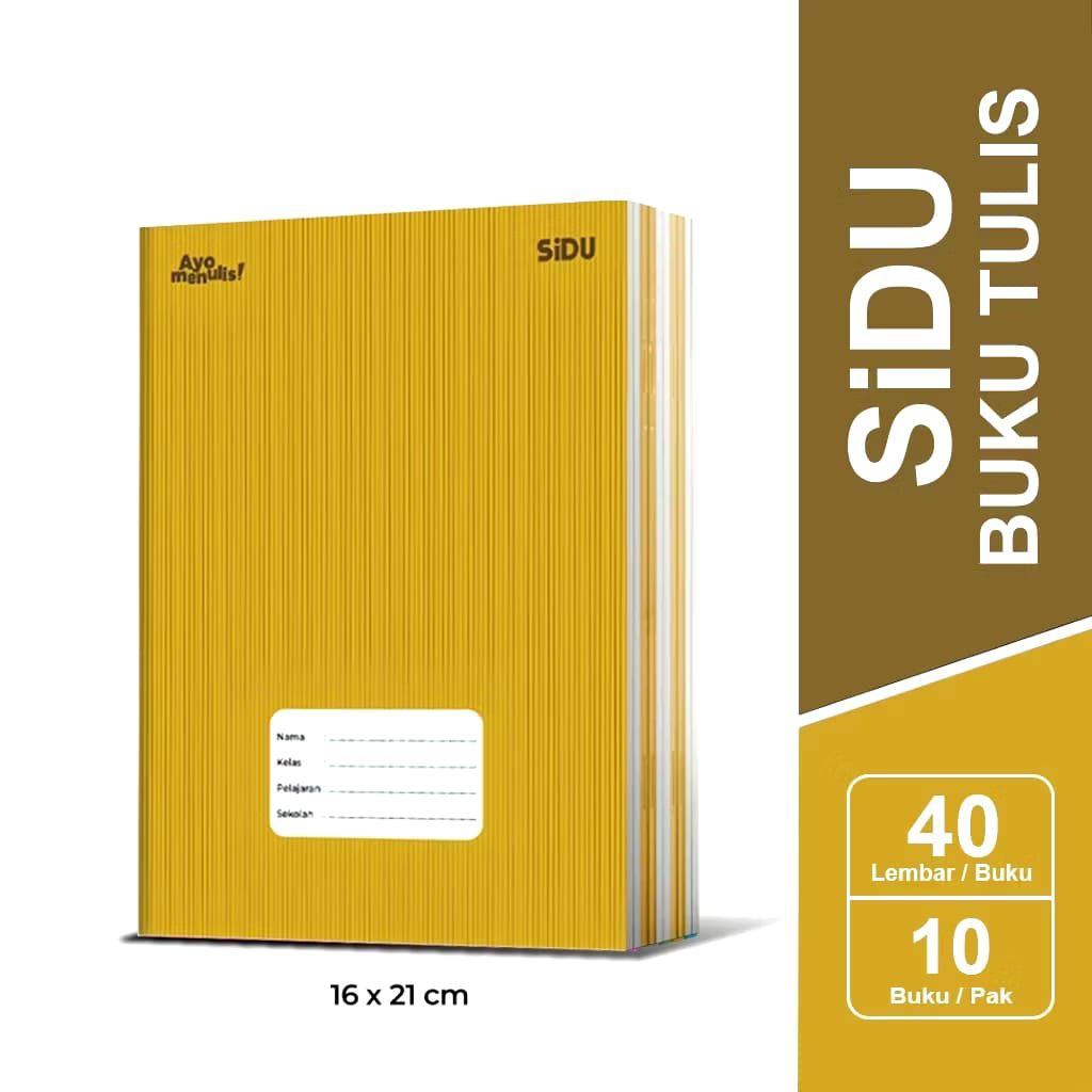 Jual Buku tulis SIDU Kraft 40 lembar , 60 lembar ukuran kuarto (1pack ...