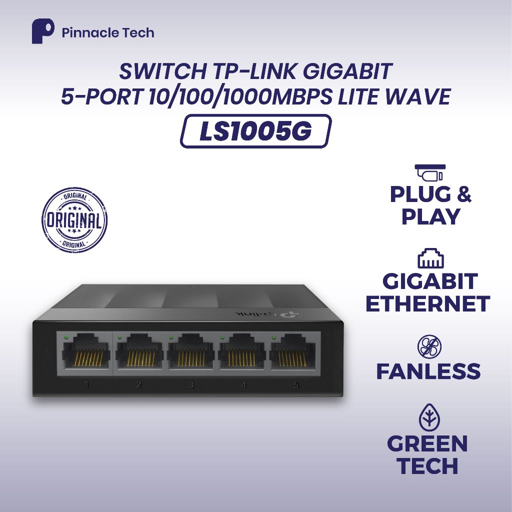 Jual Tp-link TL-LS1005G 5× port RJ45 gigabit (10/100/1000 Mbps) Desktop Network Switch TP Link ...