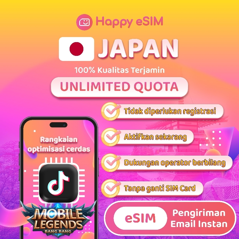 Jual Happyesim eSIM Japan Local IIJ(Docomo) Unlimited Kuota Extra Data Internet | eSIM Jepang ...