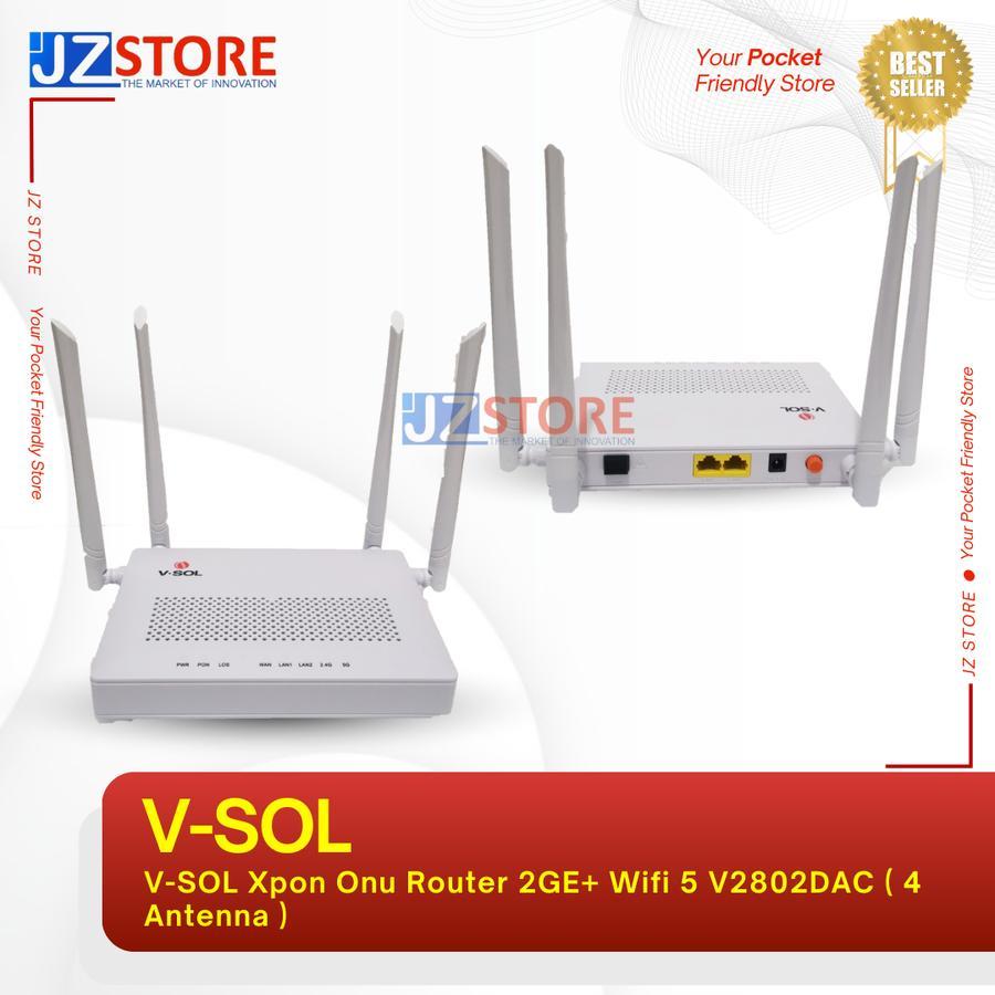 Jual V-SOL Xpon Onu Router 2GE+ Wifi 5 V2802DAC (4 Antenna) | Shopee Indonesia