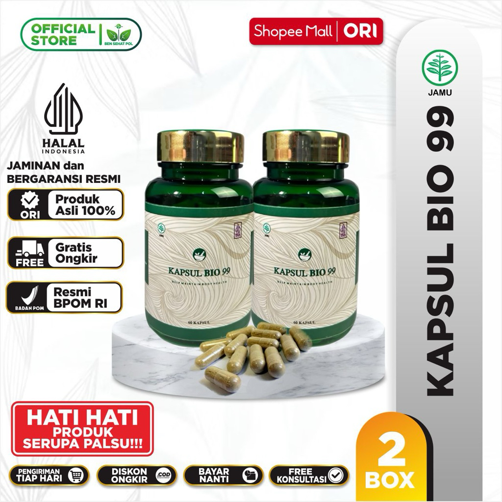 Jual Kapsul Ajaib Bio 99 Original BPOM (Bundling Hemat 2 Botol ...