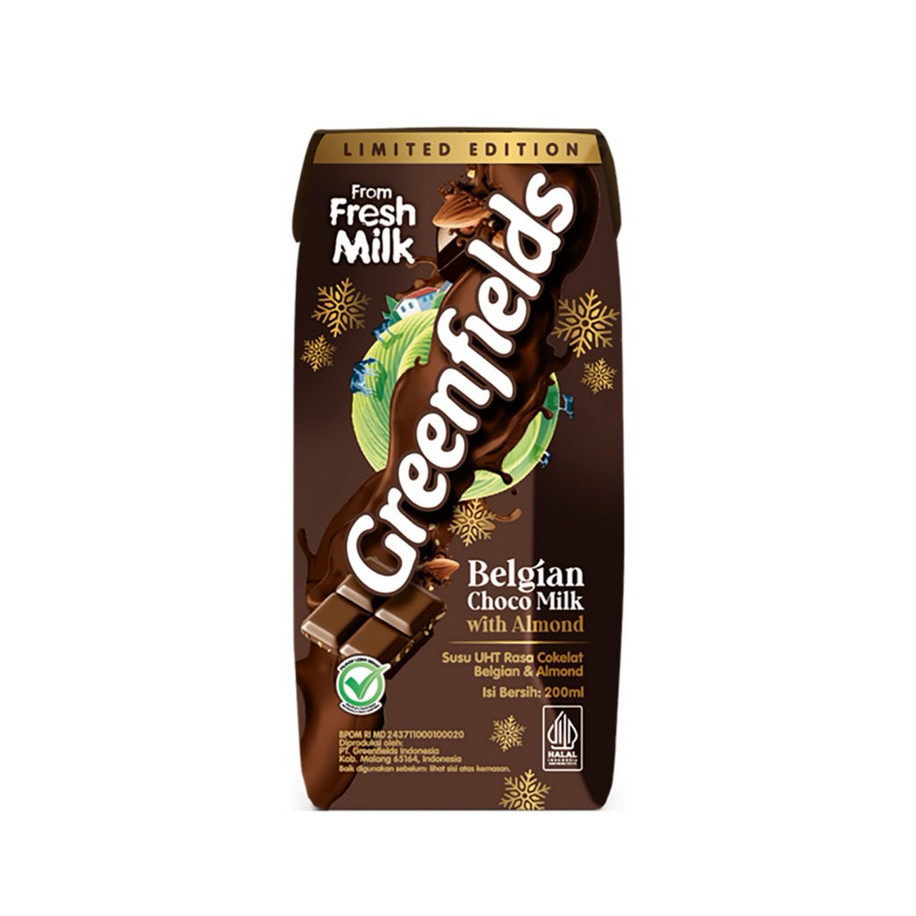 Jual Greenfields Susu UHT Rasa Belgian Chocolate with Almond Kotak 200 ...