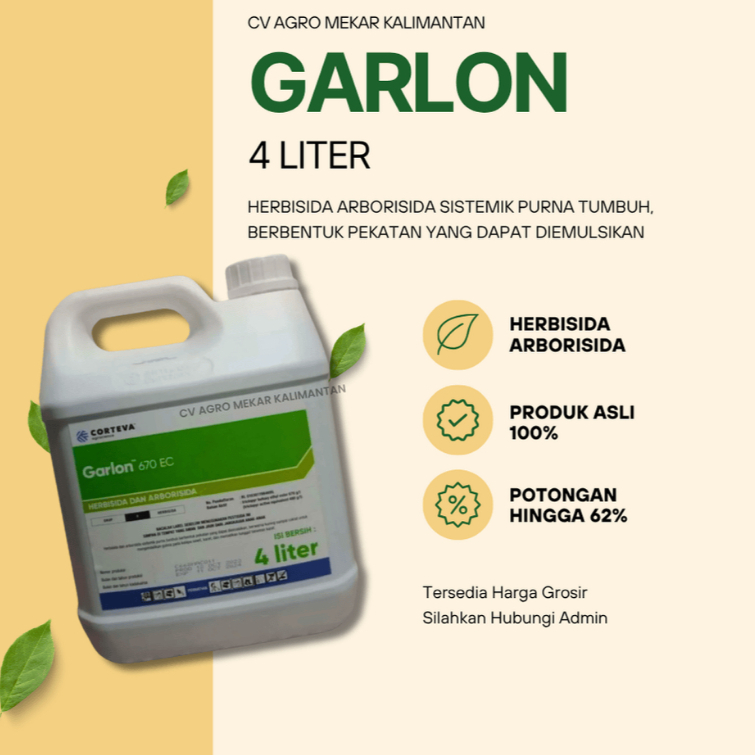 Jual Garlon Racun Kayu Gulma Pohon Berbentuk Pekatan (Herbisida ...