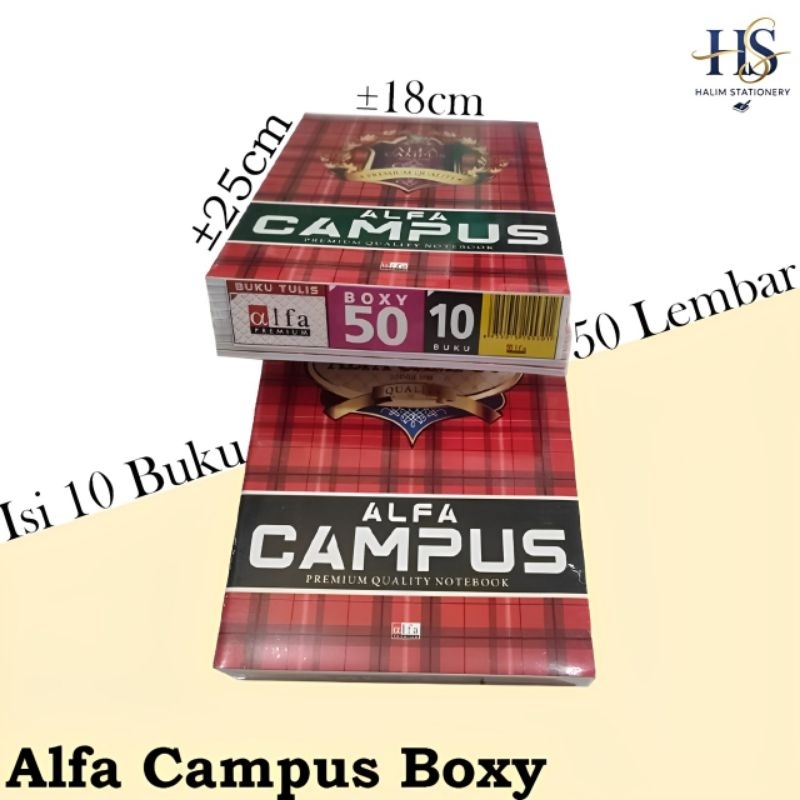 Jual Buku Tulis ALFA Campus Boxy Isi 10 Buku 50 Lembar - Alat Tulis Kantor/ATK Murah Medan ...