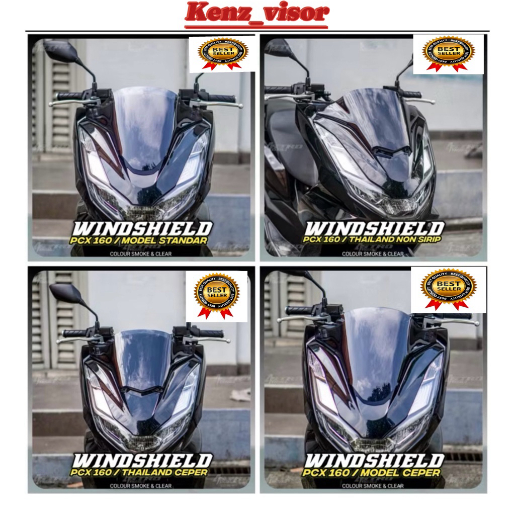 Jual visor pcx 160 presisi - windshield PCX 160 - visor pcx160 TEBAL 3MM (VISOR PCX160 LAMA BEDA ...