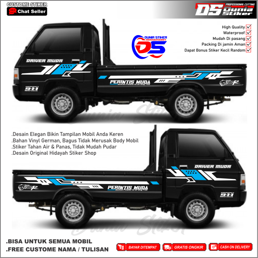 Jual Stiker Cutting Mobil Pick Up L300 Striping List L300 SPORT Bodi ...