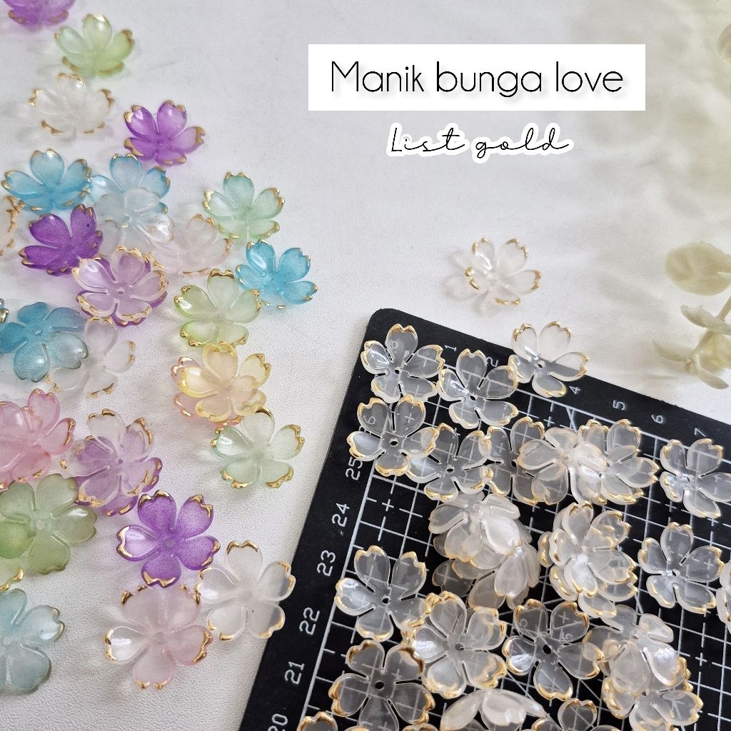 Jual Manik Bunga Love List Gold | Shopee Indonesia