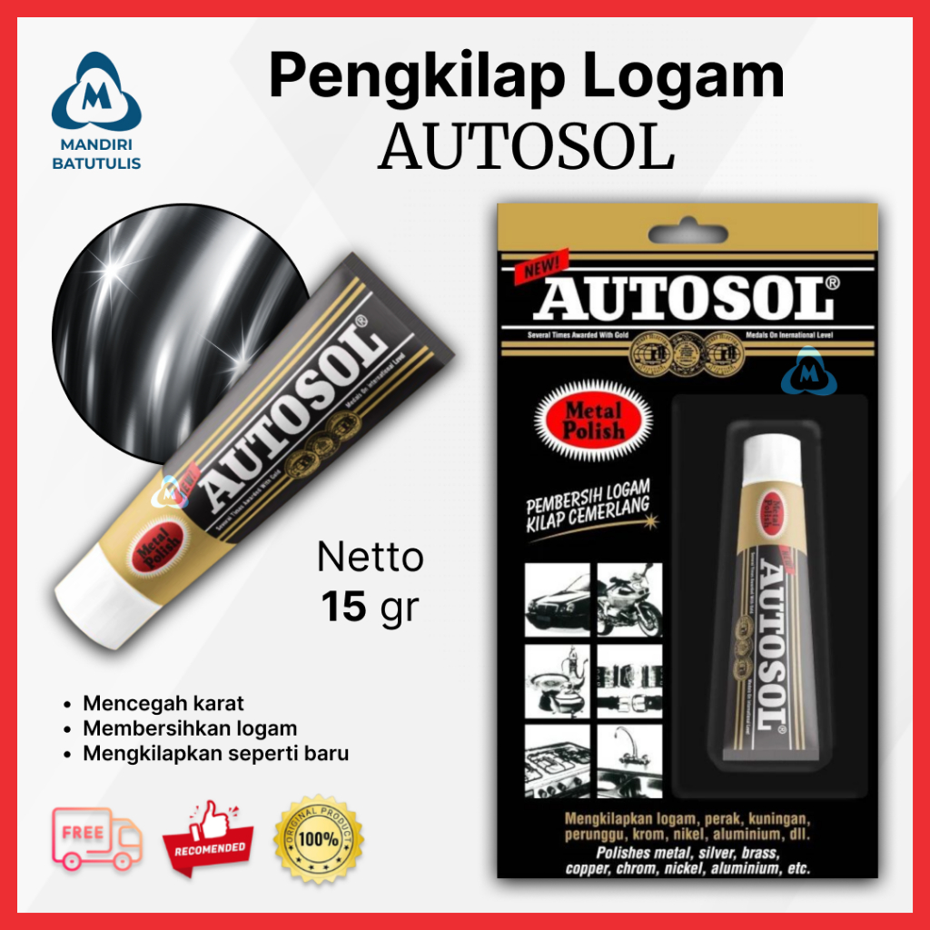 Jual Autosol Metal Polish Original 15 gram - Auto sol Pengkilap Logam ...