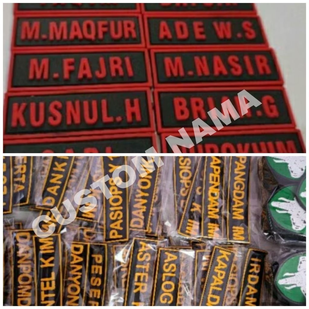 Jual Custom Patch Rubber Nama sendiri patch rubber karet Nama | Shopee ...