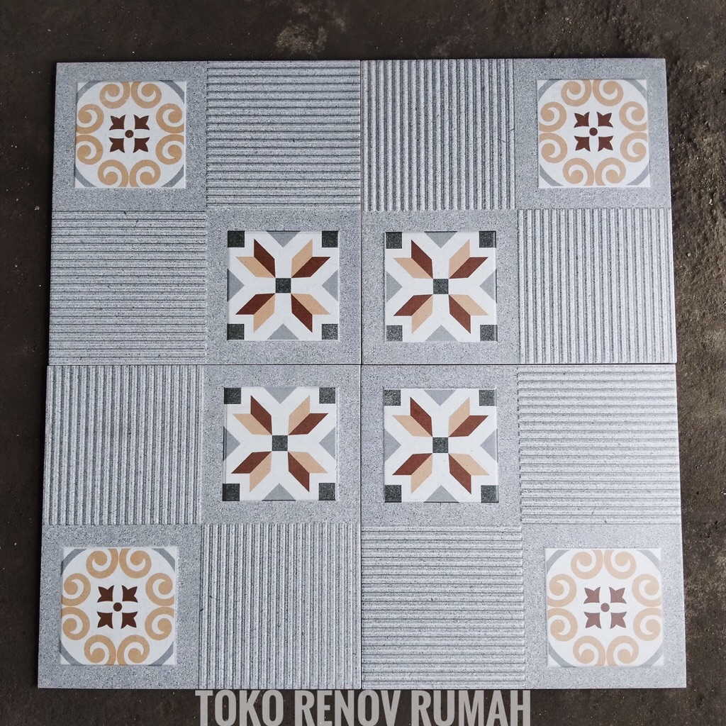 Jual keramik 40x40 abu motif (kasar/ keramik lantai kasar/ keramikmotif ...