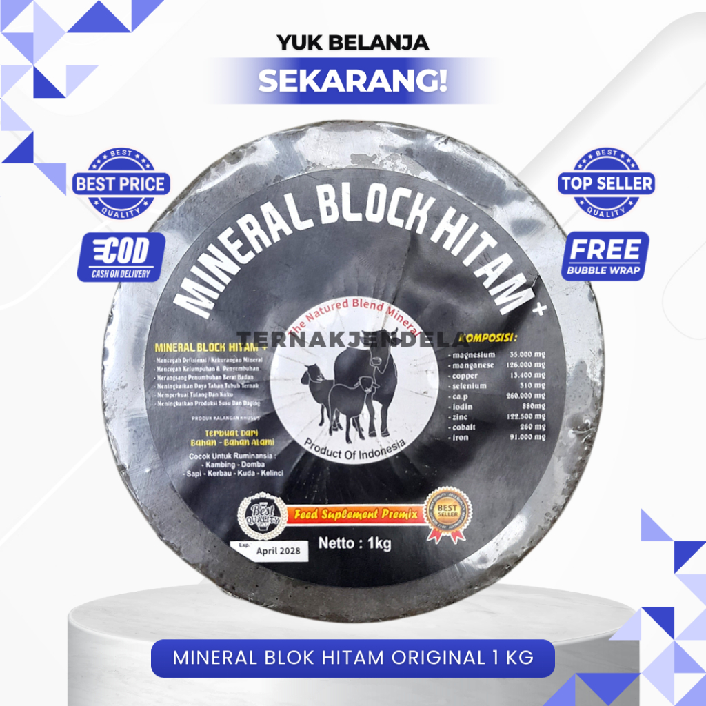 Jual MINERAL BLOK HITAM ORIGINAL 1 KG - Premium New Formula Premix ...