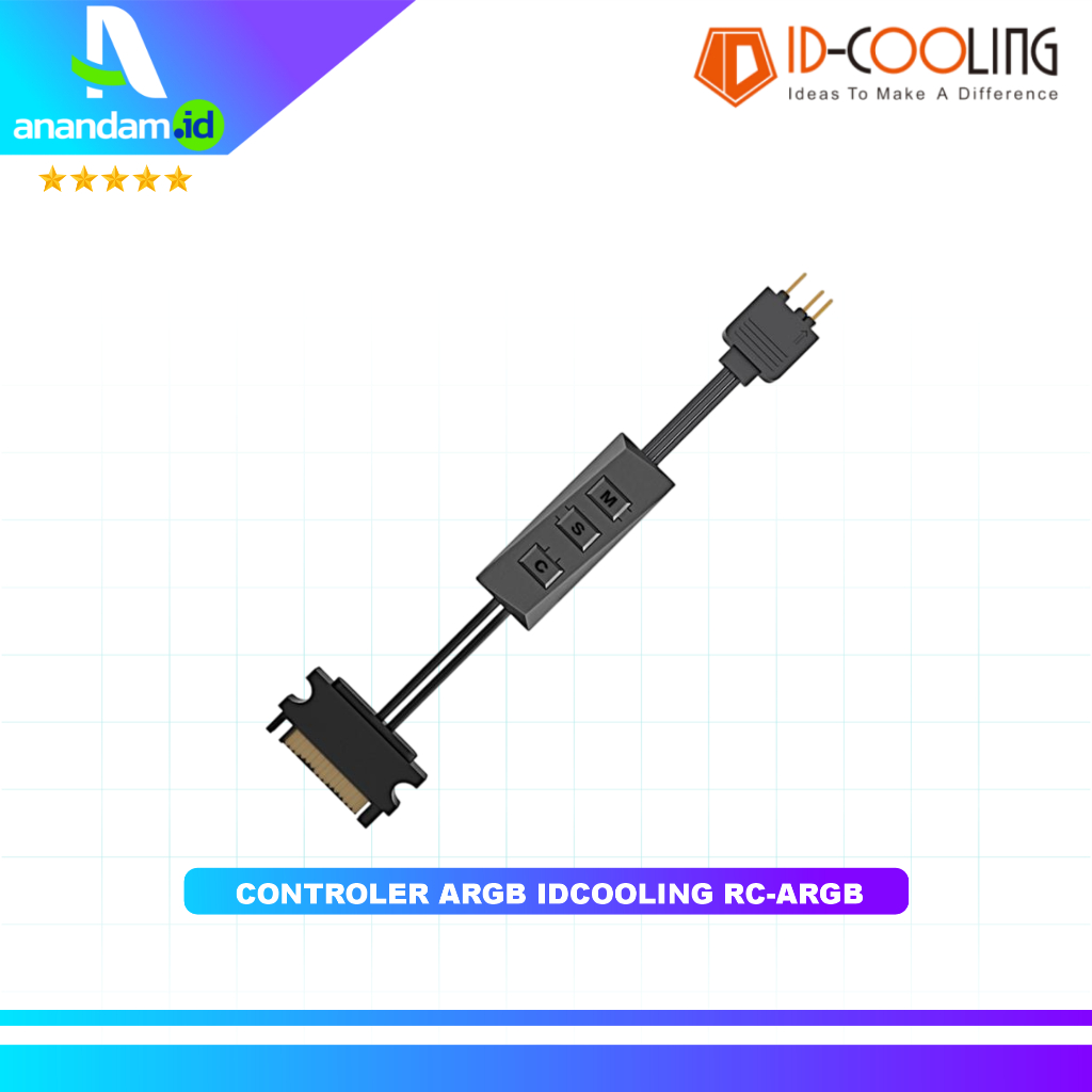 Jual ID-COOLING RC-ARGB Fan ARGB LED Controller 5v 3pin | Shopee Indonesia