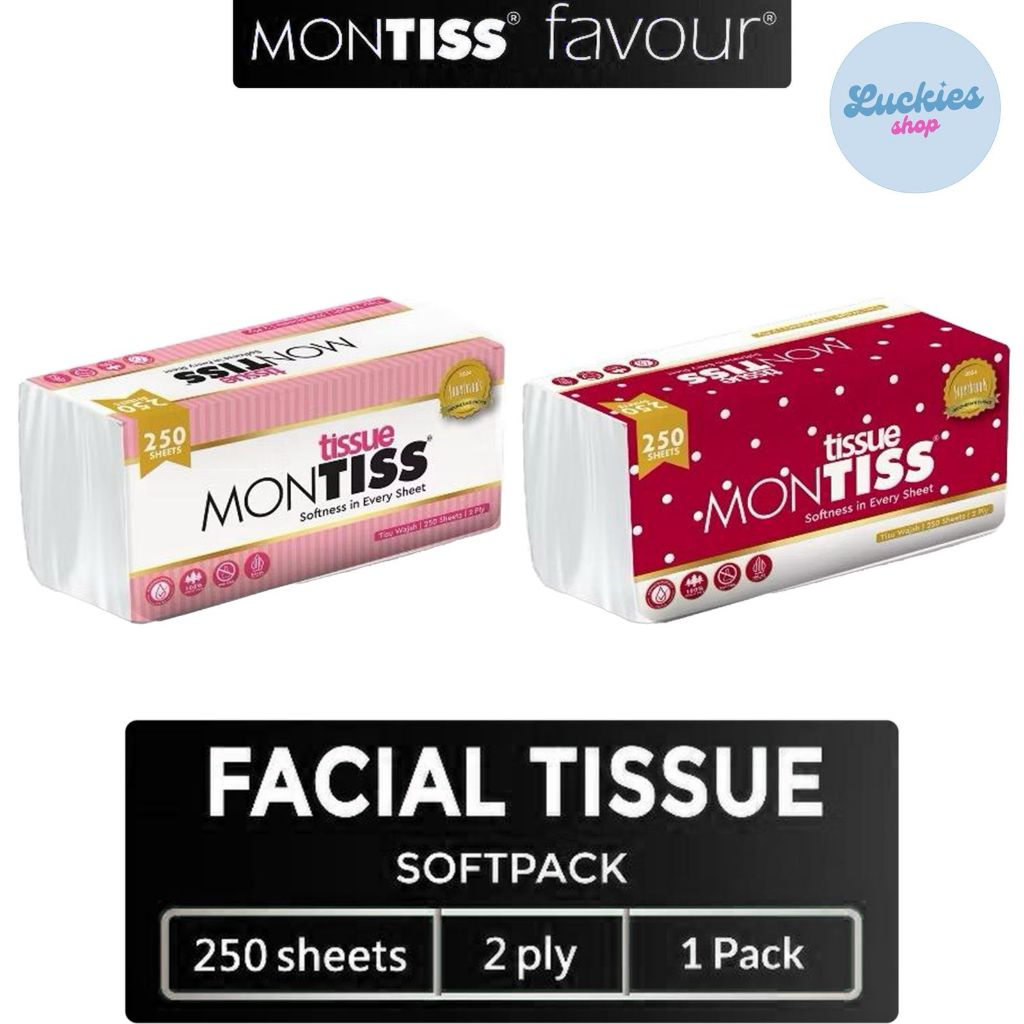Jual Montiss Facial Tissue 250 Sheets Lembar Tisu Tissu Kering 2ply 2 ...