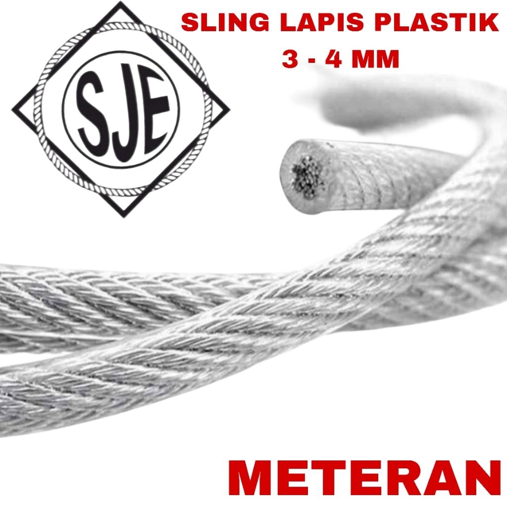 Jual kawat seling baja lapis plastik 4mm/kawat sling baja lapis plastik 4mm/seling baja 4mm ...