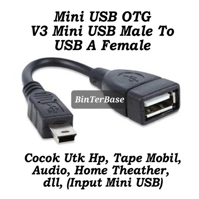 Jual Mini USB OTG kabel on the go V3 to usb female cable connect kit ...