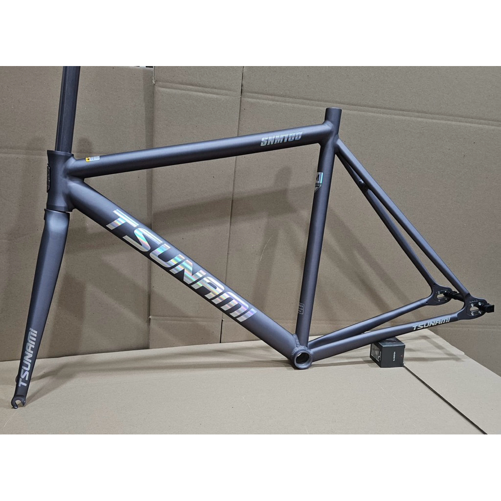 Jual Frameset Sepeda Fixie Tsunami SNM100 Warna Titanium Grey Silver ...
