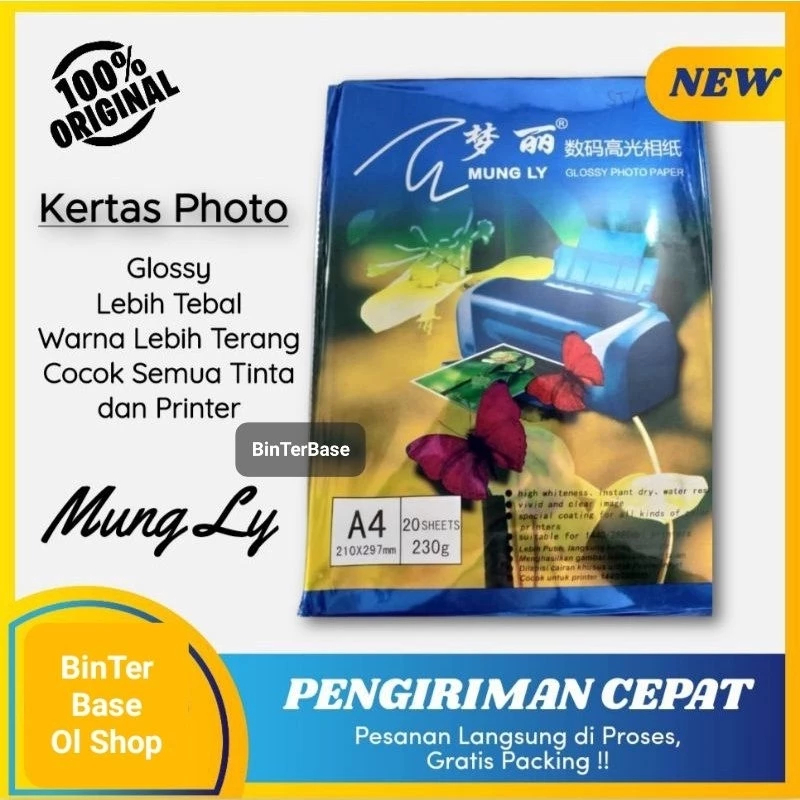 Jual Share: Kertas Foto MUNG LY Glossy photo paper 230 g gsm gram ...