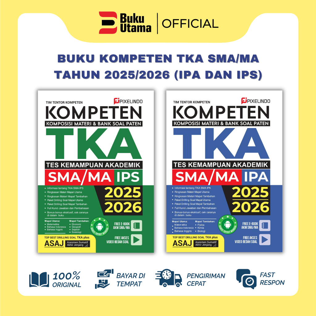 Jual Buku Kompeten TKA Tes Kemampuan Akademik IPA Dan IPS SMA/MA 2025/ ...