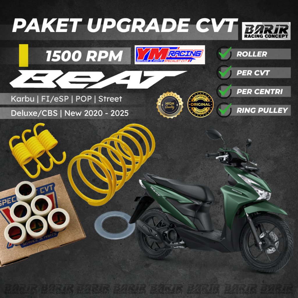 Jual PAKET UPGRADE CVT BeAT YM RACING ( STREET/ KARBU / FI / ESP / POP ...