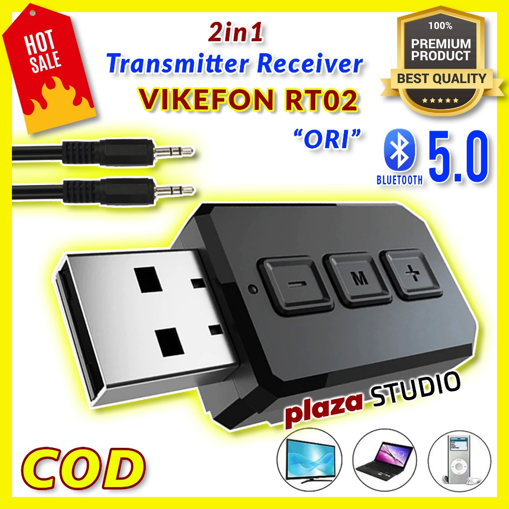 Jual VIKEFON RT02 USB Audio Adapter Bluetooth 5.0 Transmitter Receiver ...