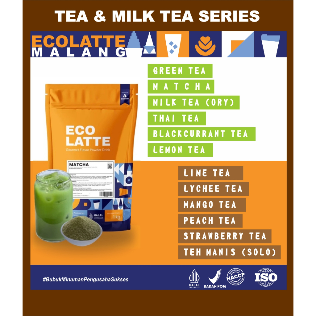Jual ECOLATTE POWDER VARIAN TEH & MILK TEA 1KG | Shopee Indonesia