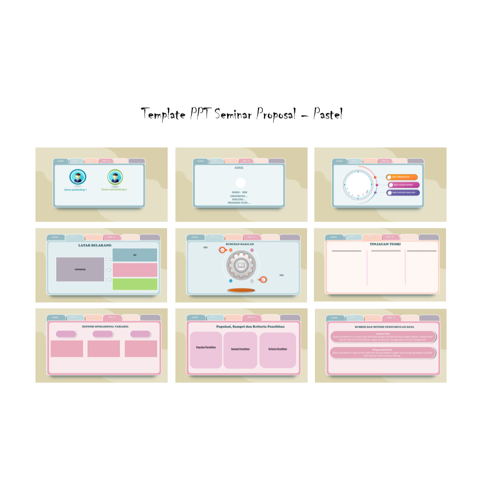 Jual Template PPT Sidang Skripsi Pastel – Sempro, Semhas, Skripsi ...