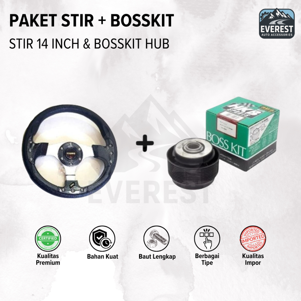 Jual PAKET Stir Setir Racing Mobil Momo 14 inch + Boss Kit Bosskit HKB ...