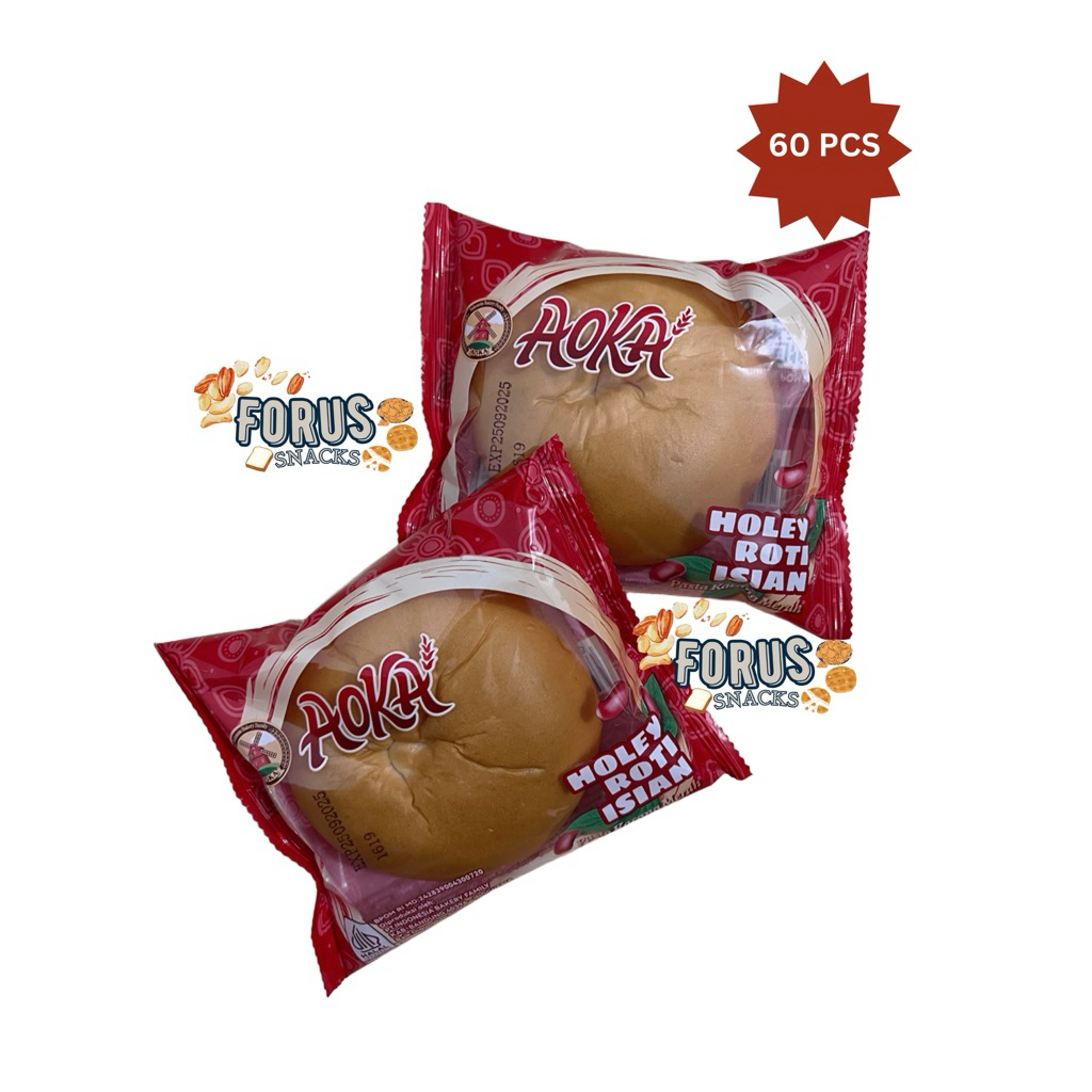 Jual AOKA Roti HOLEY PER 1 DUS ISI 60 PCS NO MIX Roti Bun Isian Selai ...