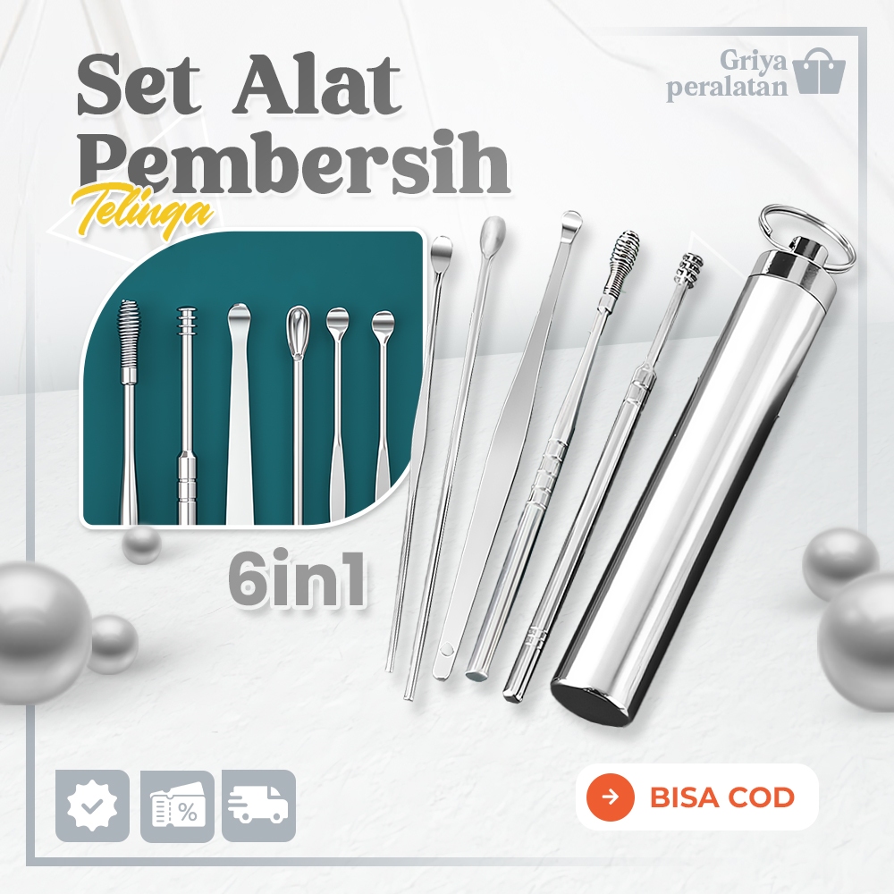 Jual Alat Pembersih Telinga 6in1 Set Korek Kuping Penghilang Kotoran ...