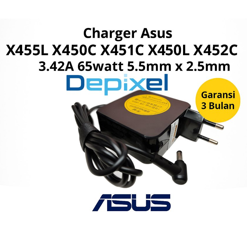 Jual Adaptor Charger Asus X455L X450 X450C X451C X450L X452C 5.5*2.5mm 3.42A 65W Ori Garansi 3 ...
