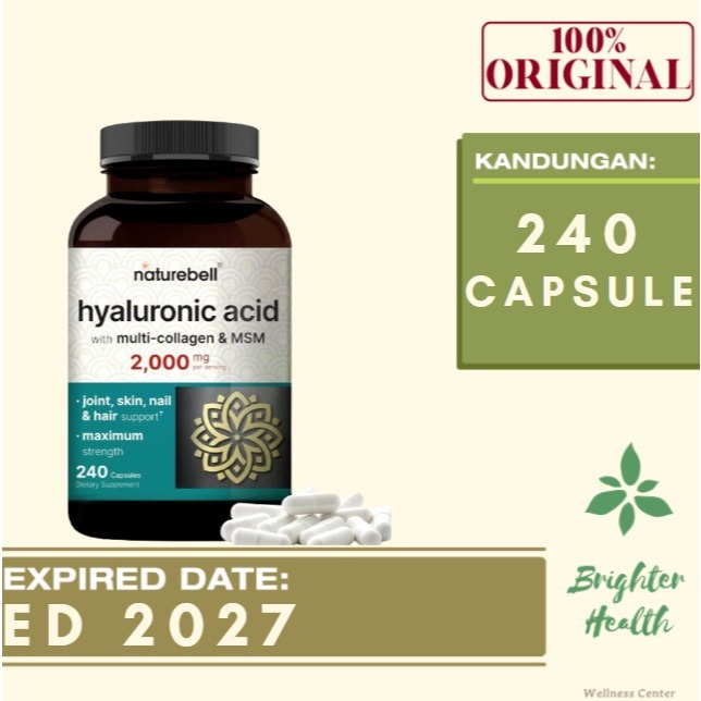 Jual Naturebell Hyaluronic Acid with Multi Collagen & MSM 2000mg - 240 ...