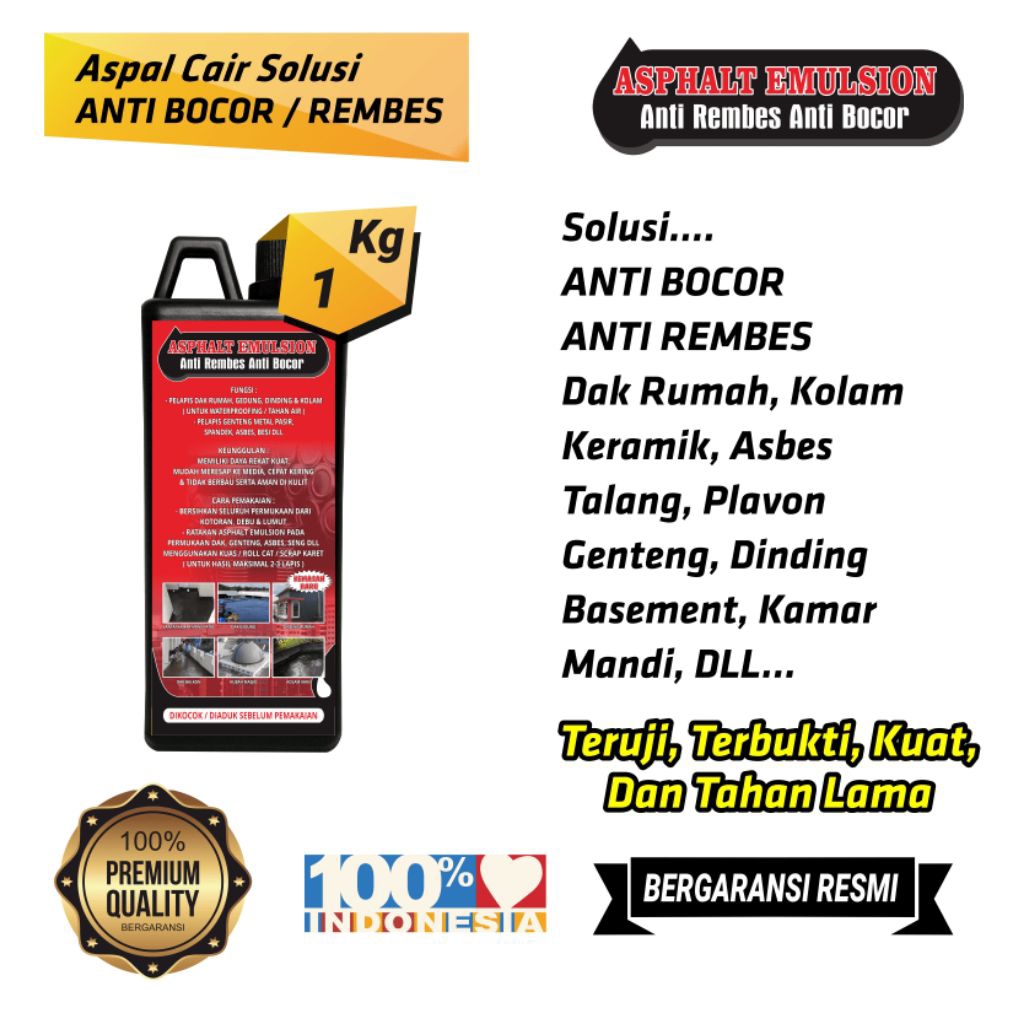 Jual Cat Pelapis Anti Bocor Aspal Cair Anti Bocor Asphalt Emulsion for ...