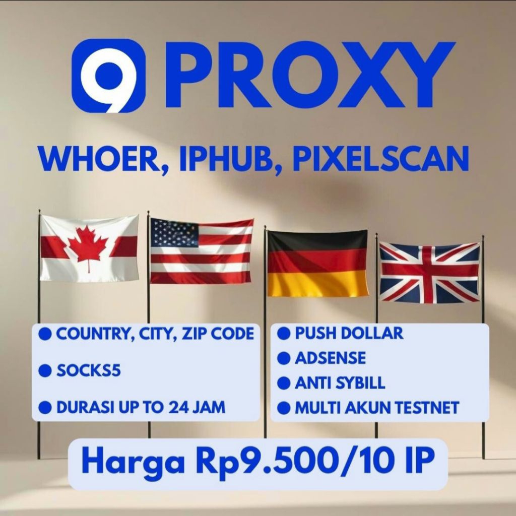 Jual PROXY PREMIUM RESIDENTIAL FULL SPEED ROTATING STICKY 9PROXY 10 IP | Shopee Indonesia